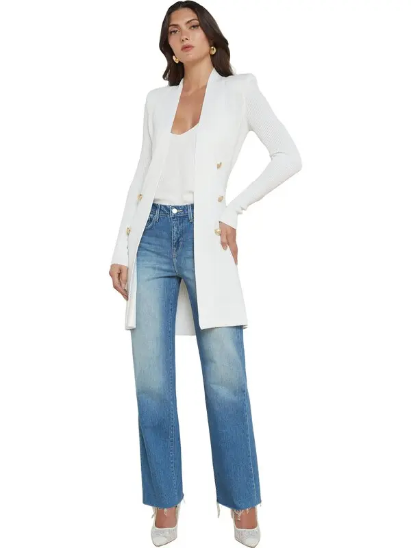 L'Agence Noe Double-breasted Cardigan - White