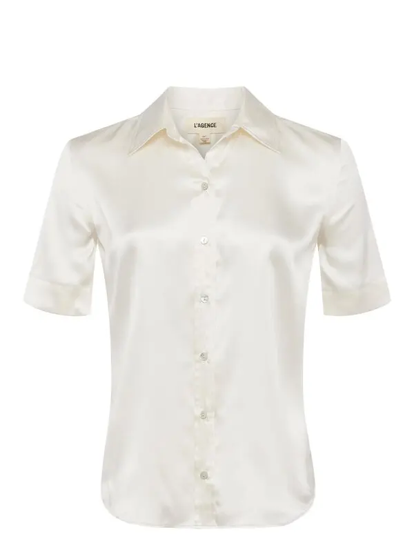 L'Agence Ellah Silk Blouse Top - Ivory