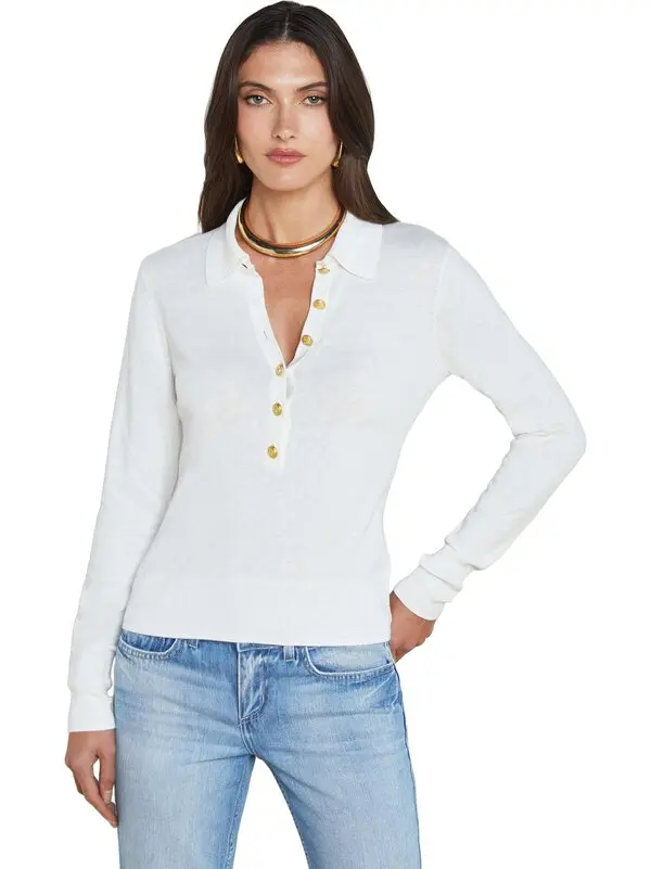 L'Agence Sterling Sweater - White/gold
