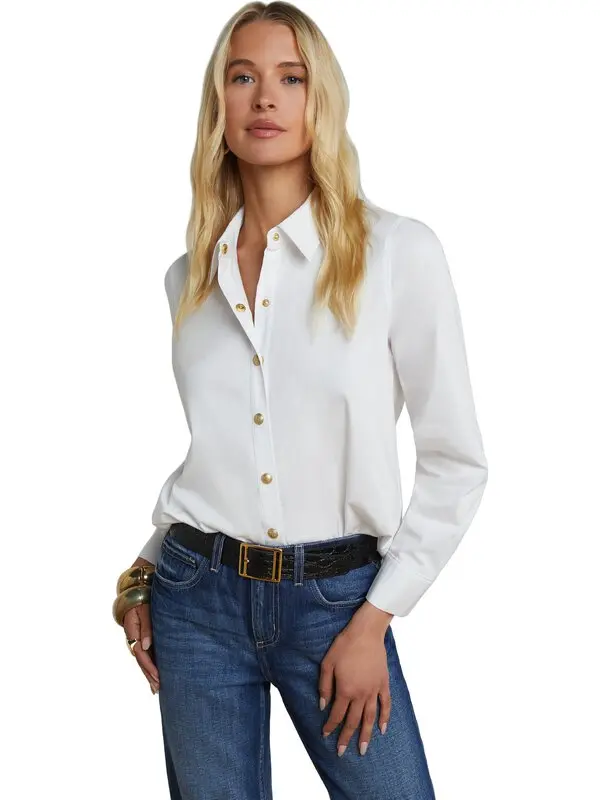 L'Agence Ellery Shirt - White/gold