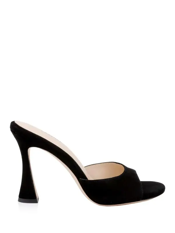 L'Agence Avery Suede Open-toe Mule - Black Suede
