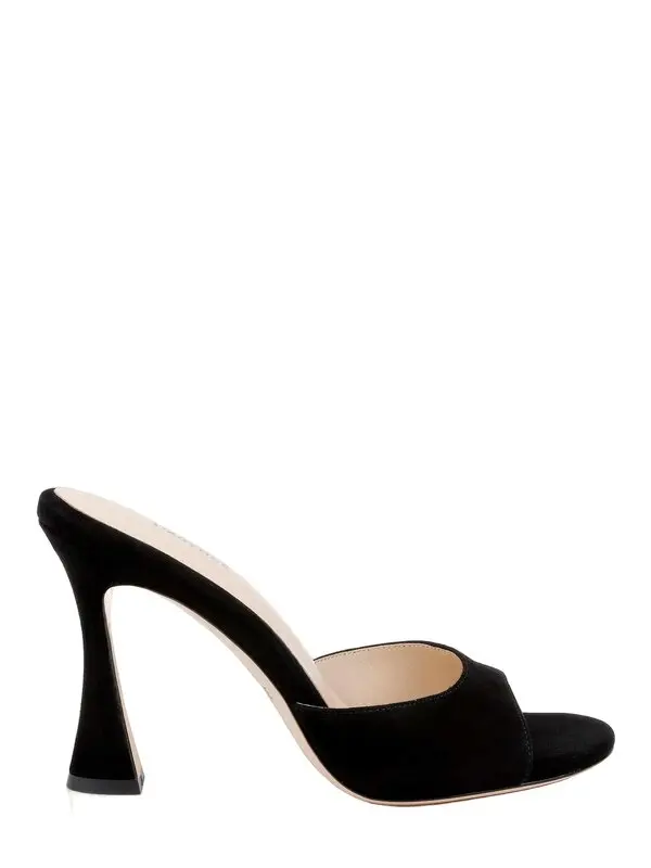L'Agence Avery Suede Open-toe Mule - Black Suede