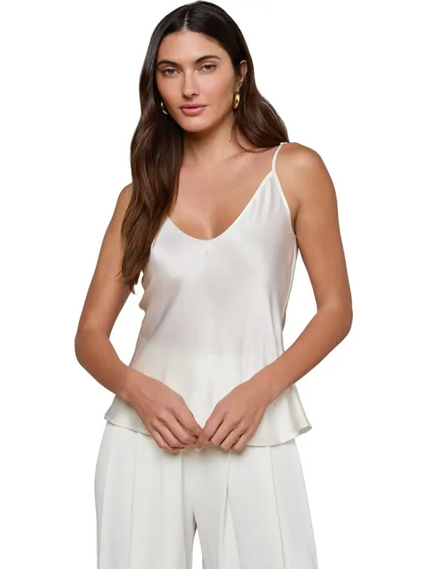 L'Agence Lexi Silk Camisole - White