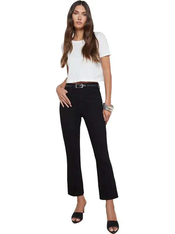 L'Agence Mira Cropped Bootcut Jean - Black