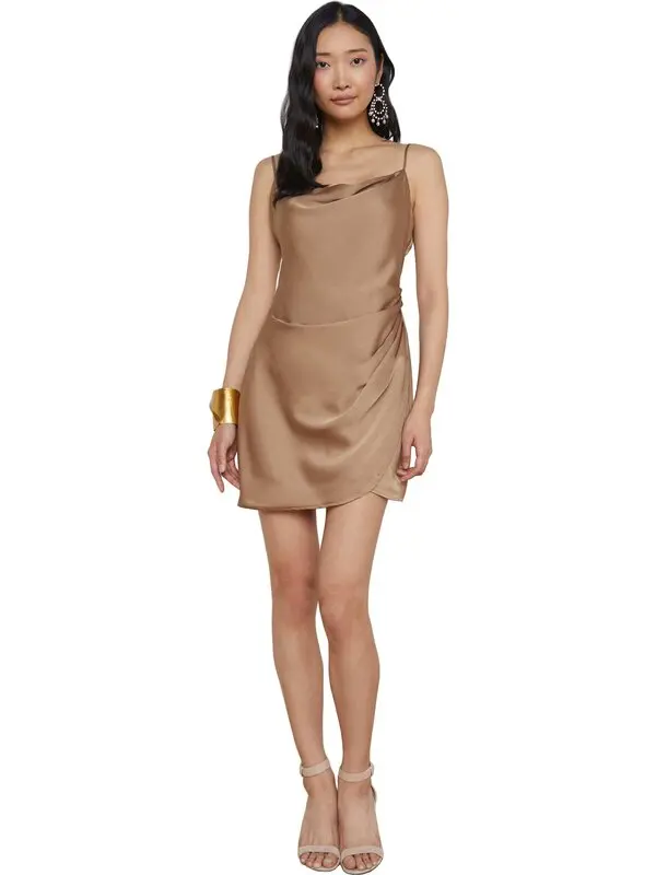 L'Agence Bruna Mini Dress - Dark Cappuccino