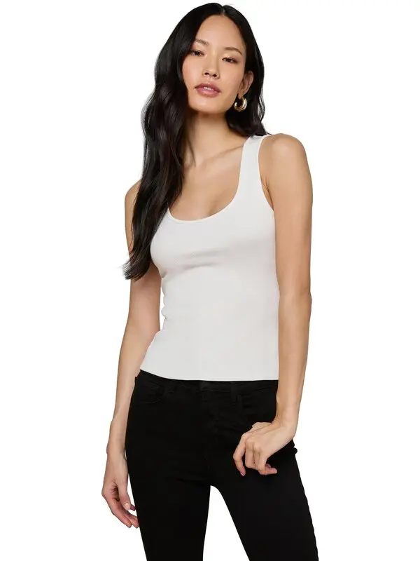 L'Agence Adira Scoopneck Tank Top - White