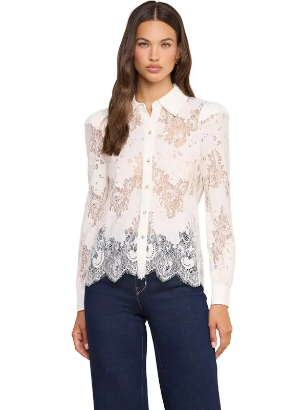 L'Agence Jenica Lace Blouse - Lace Ivory