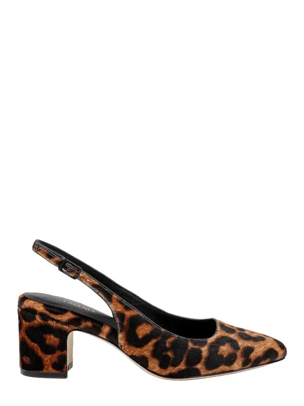 L'Agence Elaina Leopard Slingback - Natural Leopard Hair