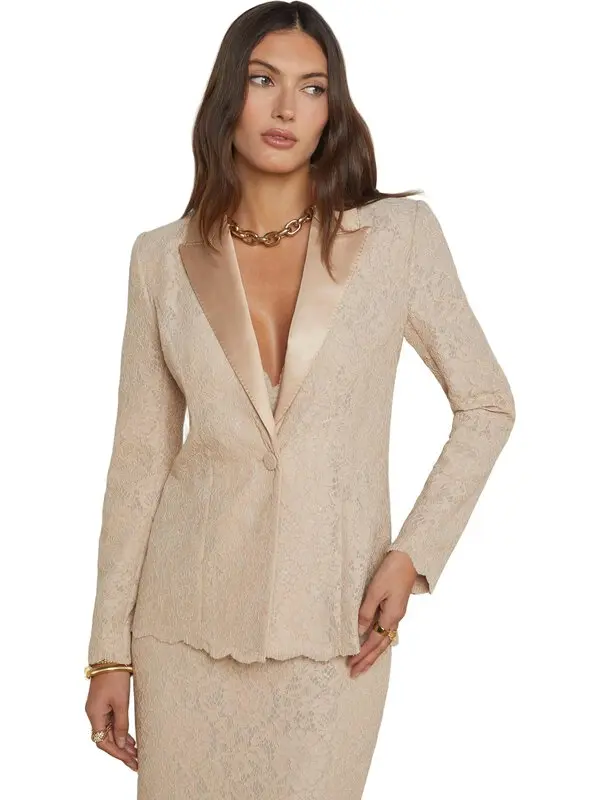 L'Agence Clementine Lace Blazer - Doeskin
