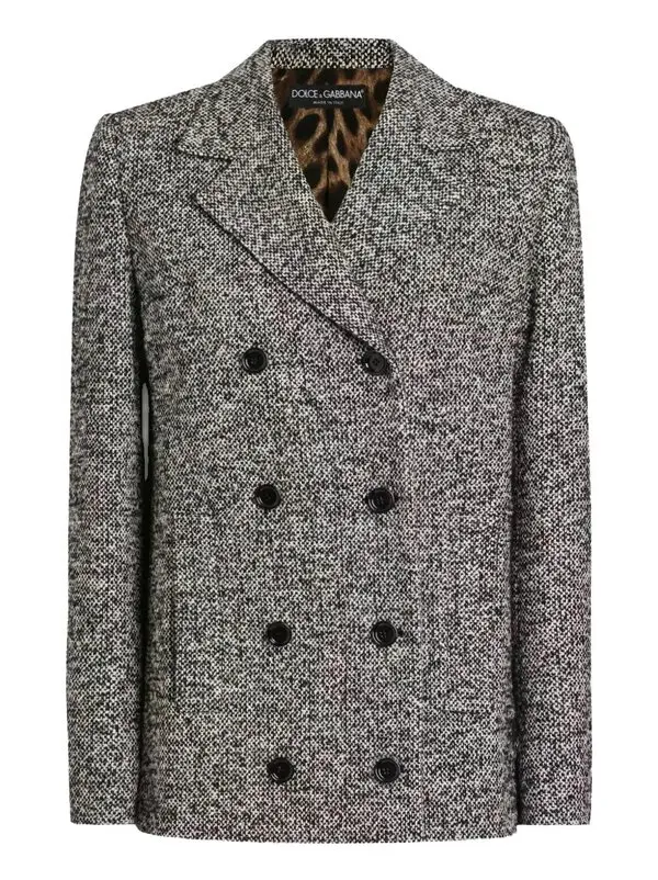 Dolce & Gabbana Tweed Double-breasted Jacket - Black