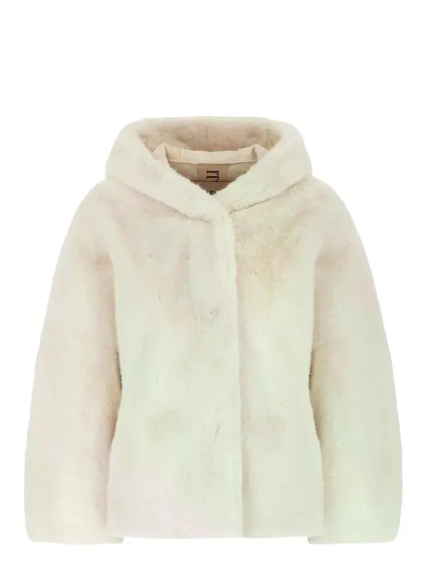 VALENTINI Hooded Faux-fur Jacket - Neutrals