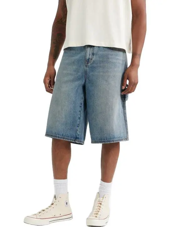 ELWOOD Denim Carpenter Shorts - Pale Indigo