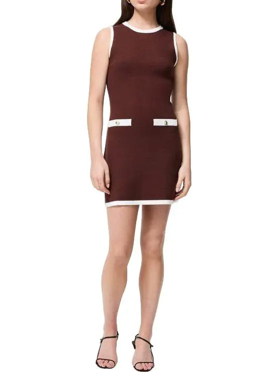 French Connection Ruthie Knit Mini Dress - 21-chocolate-porc Cream