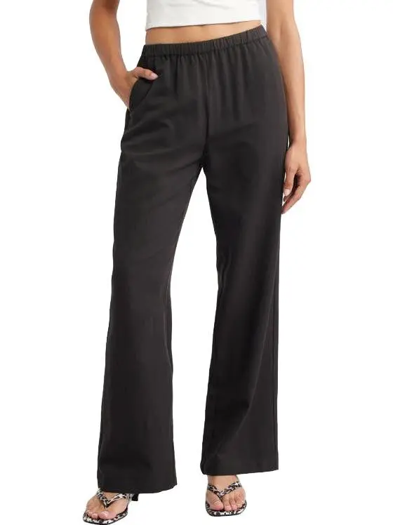 ARTLESS FOREVER Drew Cotton Blend Wide Leg Pants - Black