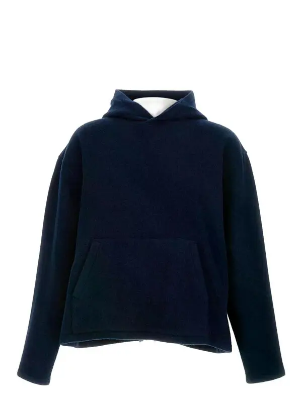 RIER Pocket Hooded Wool Sweater - Blue