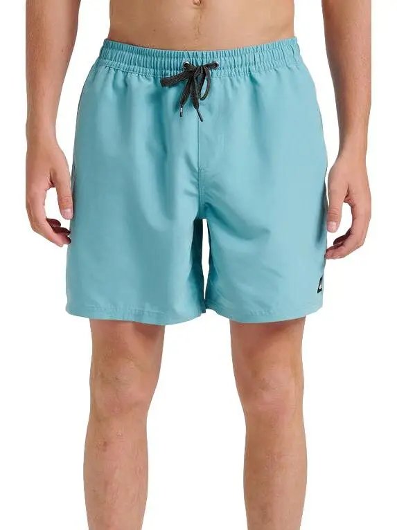 Quiksilver Everyday 17" Solid Stretch Swim Trunks - Dusty Turquoise