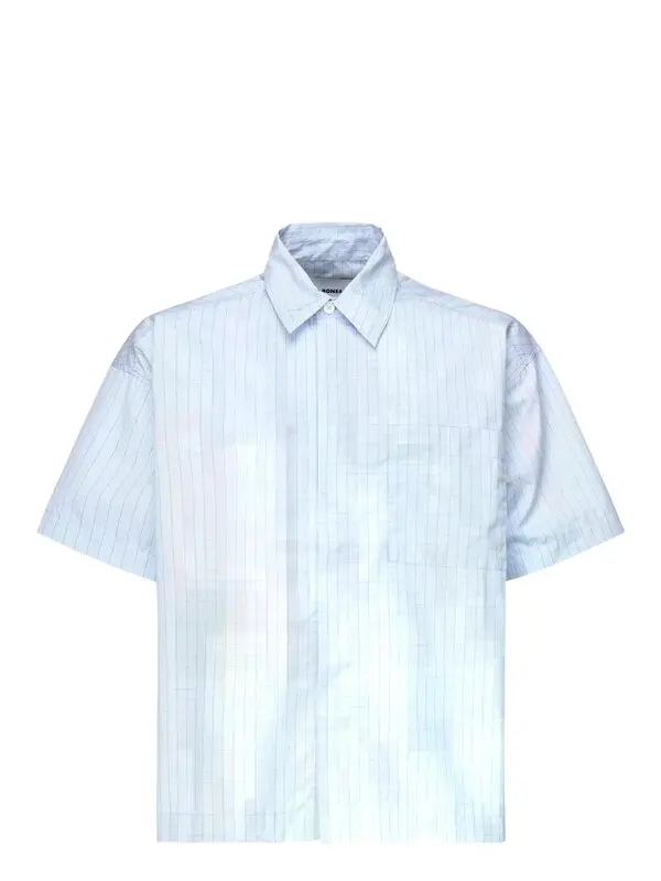 BONSAI Checked Short-sleeve Shirt - Blue