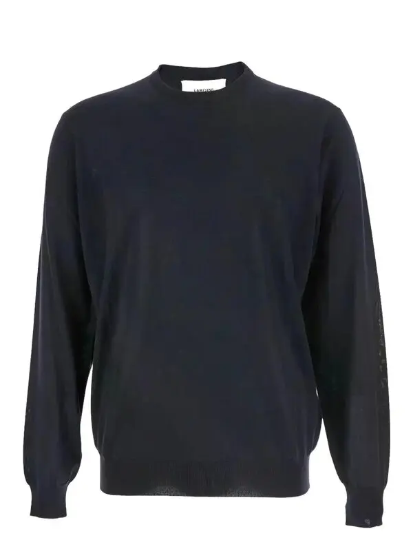 LARDINI Crewneck Ribbed-hem Sweater - Blue