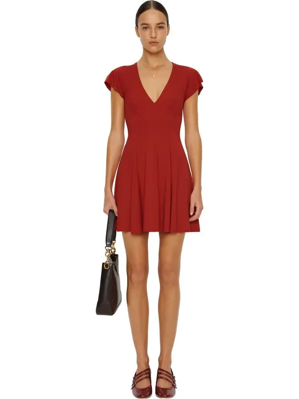 REFORMATION Olivia Knit Mini Dress - Red
