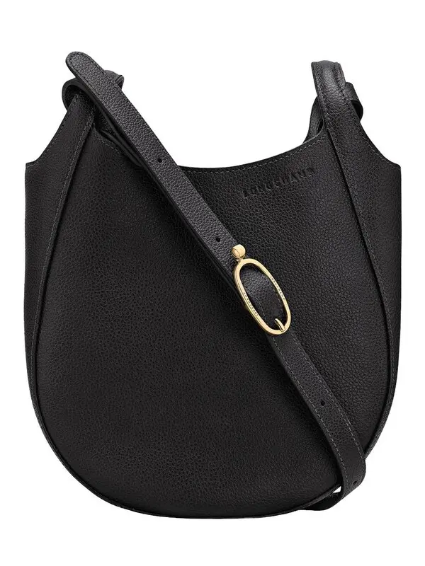 Longchamp Le Foulonne Leather Crossbody Bag - Black