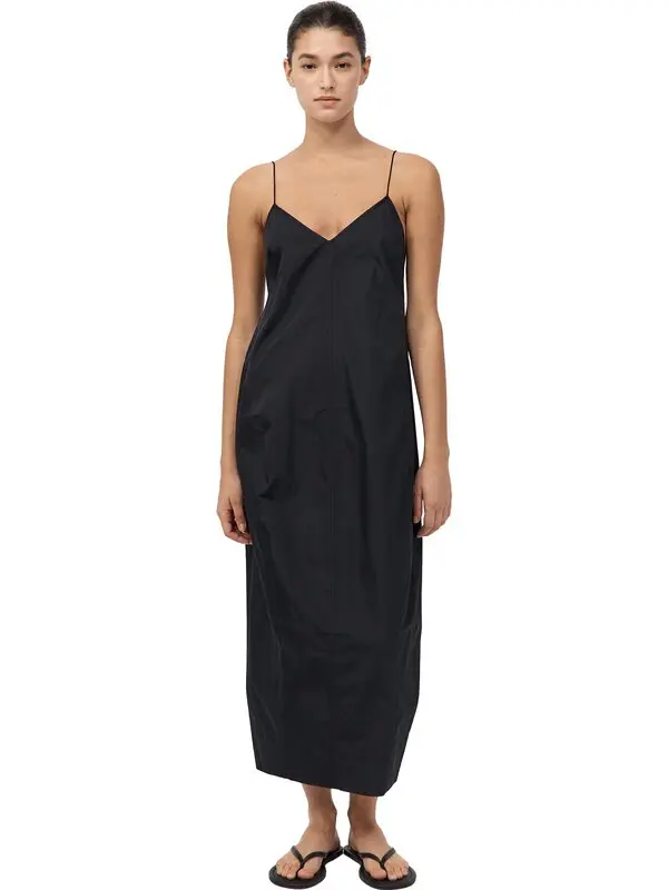 ST AGNI Paper Taffeta Cocoon Dress - Black