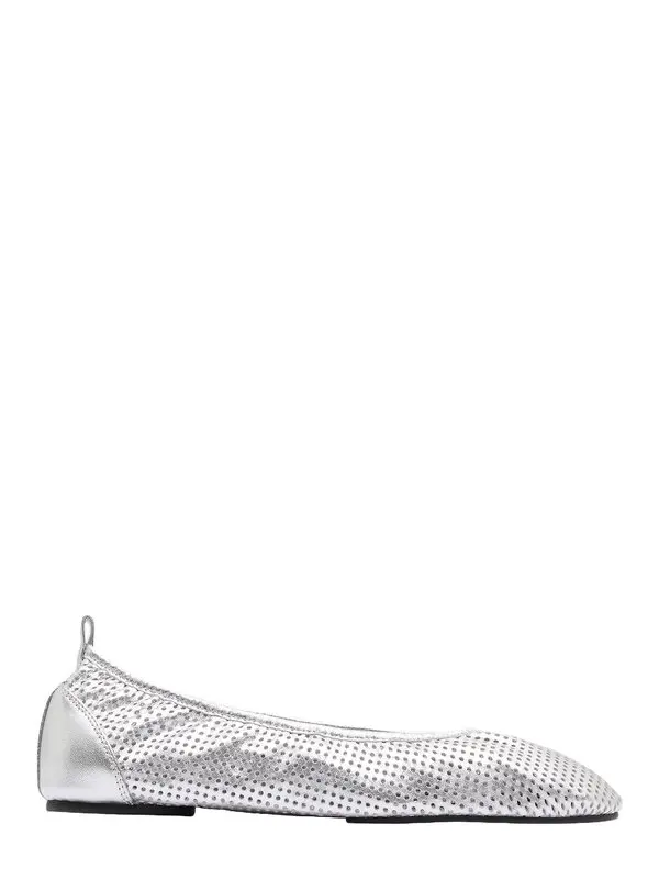 ST AGNI Minimal Perforated Ballet Flat - Silver