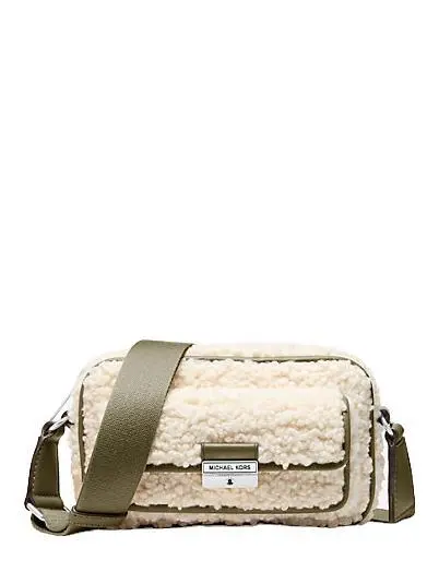 Michael Kors Extra-small Faux Shearling Camera Crossbody Bag - Green