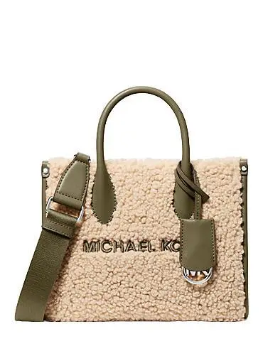 Michael Kors Small Faux Shearling Crossbody Bag - Green