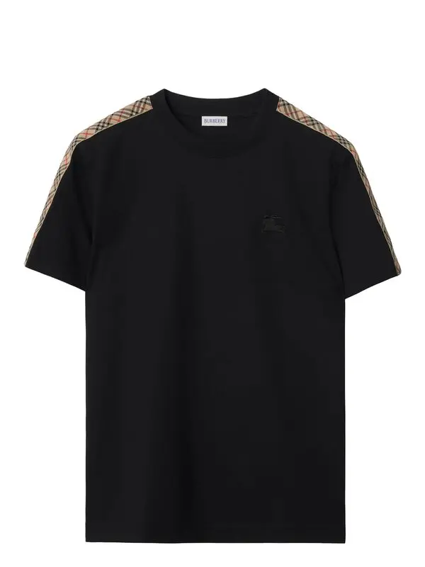 Burberry Check-trim Ekd T-shirt - Black
