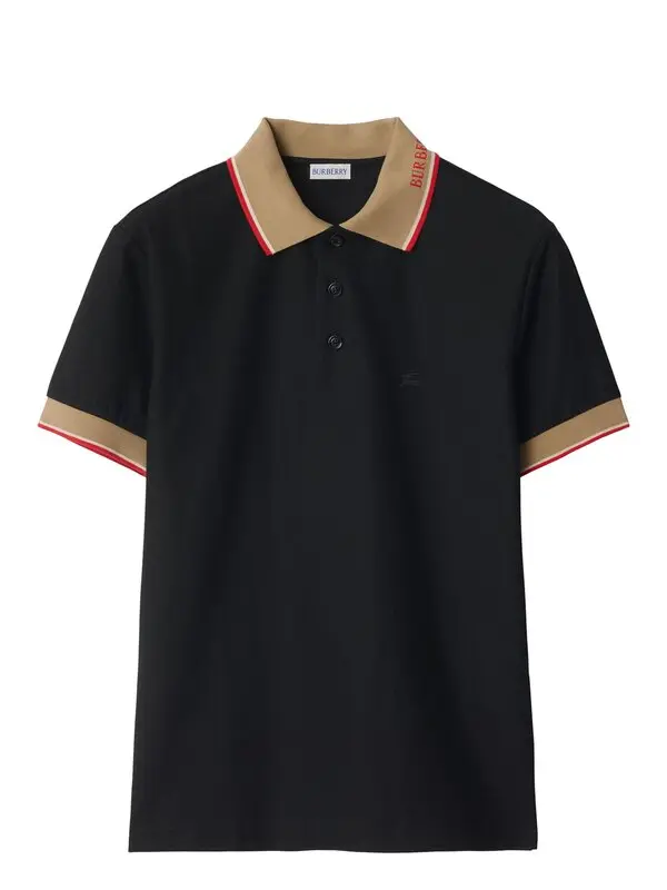 Burberry Cotton Logo-collar Polo Shirt - Black