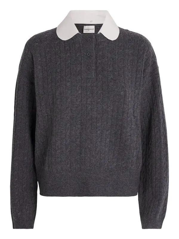 Claudie Pierlot Wool-cashmere Peter Pan Collar Sweater - Grey