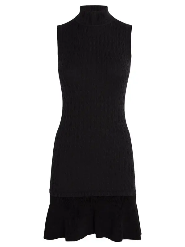 Claudie Pierlot Wool-blend Rollneck Mini Dress - Black