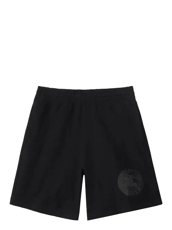 Burberry Cotton Ekd Relaxed Shorts - Black