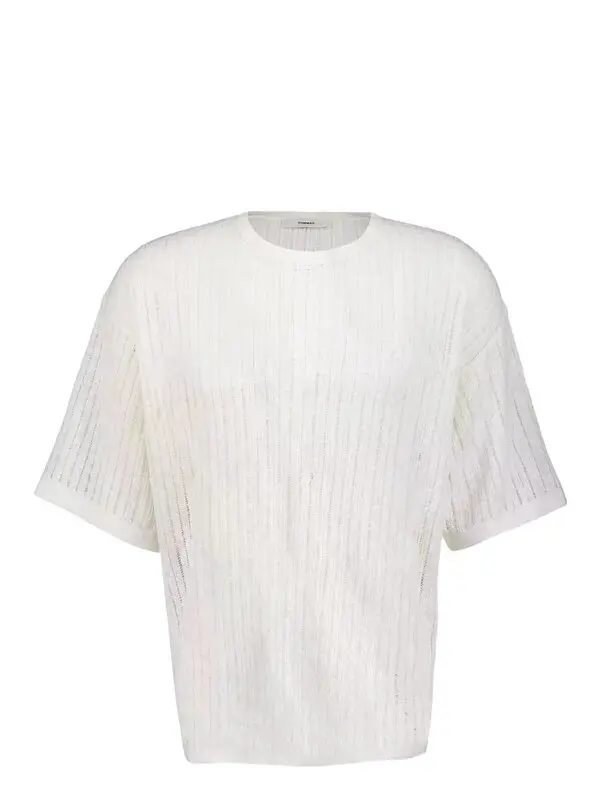 Commas Pointelle Knit T-shirt - White