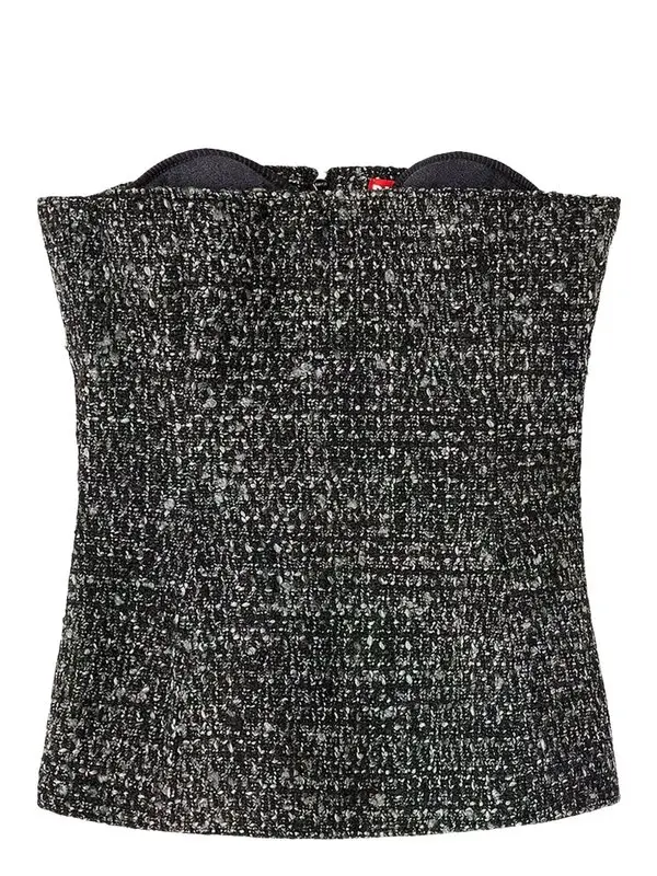 DIESEL Tweed Sleeveless Top - Grey