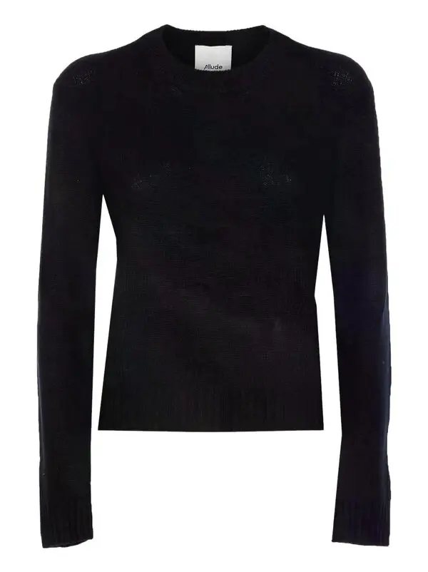ALLUDE Crew-neck Cashmere Sweater - Black