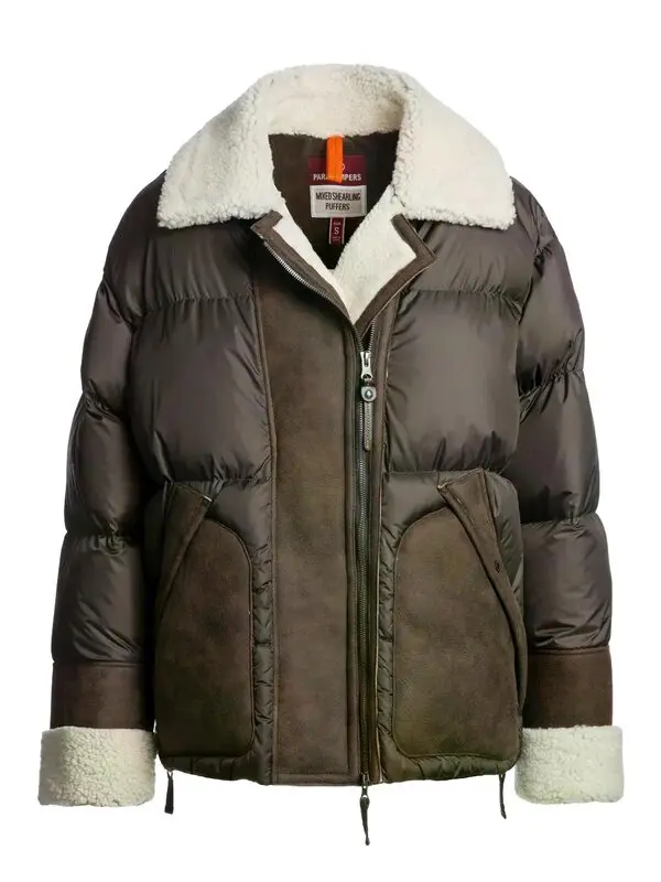 PARAJUMPERS Quilted Shearling-trimmed Puffer Jacket - Brown