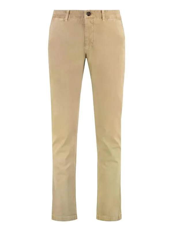 MOORER Button-fastening Straight Leg Trousers - Brown