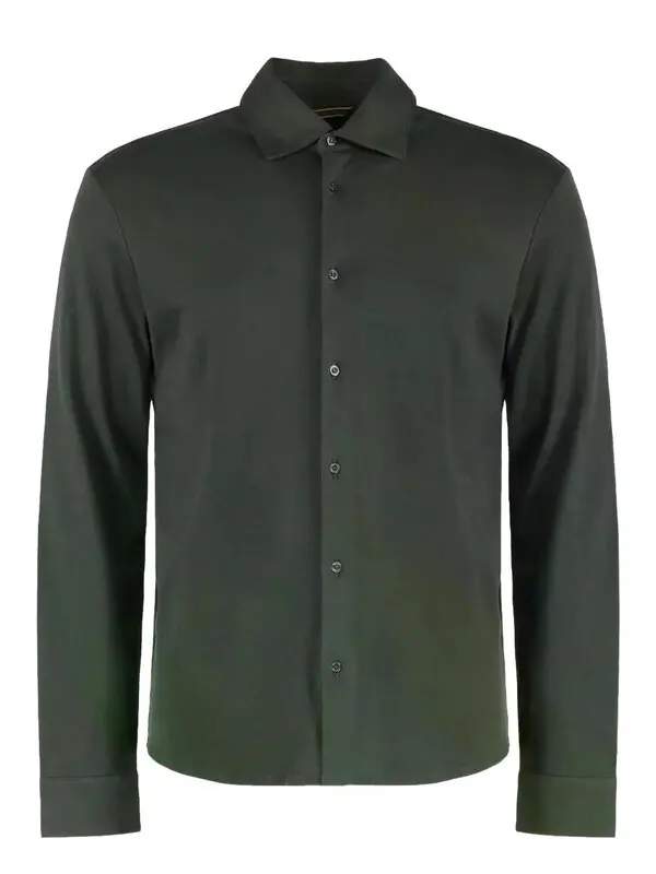 MOORER Long-sleeve Button-fastening Shirt - Green