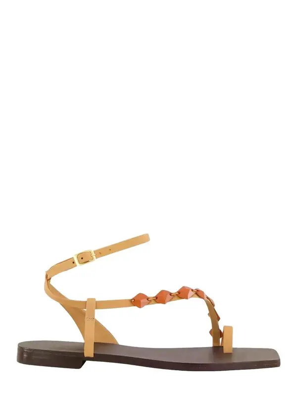 Johanna Ortiz Dazzling Leather Crest Sandals - Neutrals