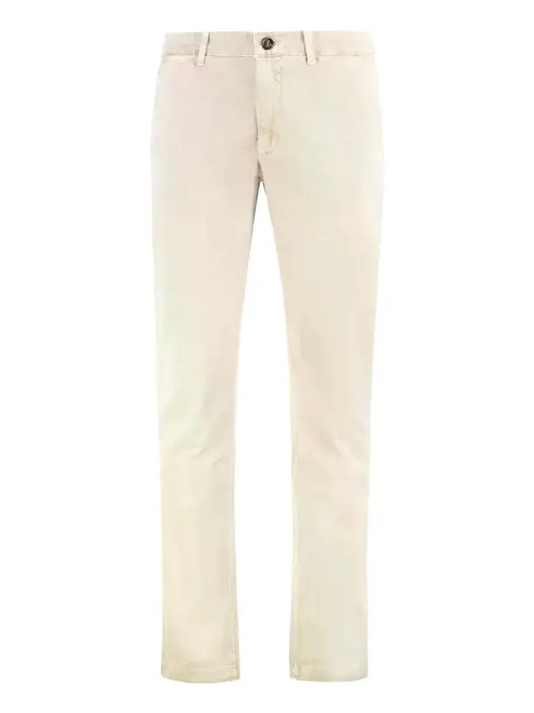 MOORER Button-fastening Straight Leg Trousers - Neutrals