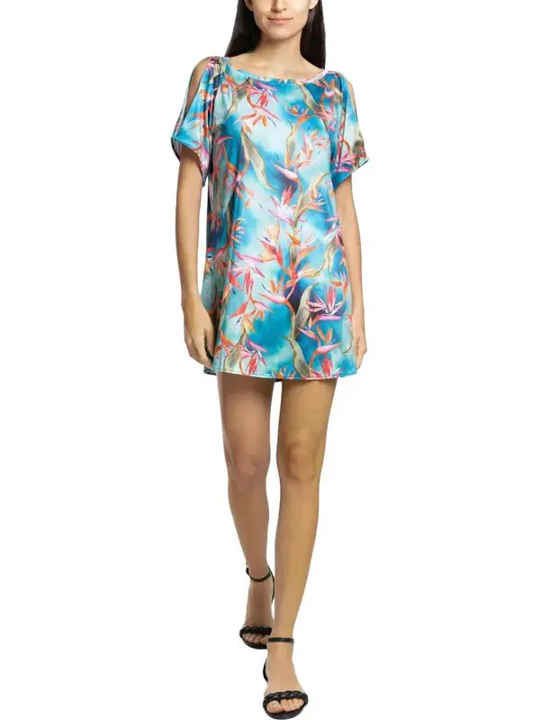 LYGIA & NANNY Floral-print Mini Dress - Blue