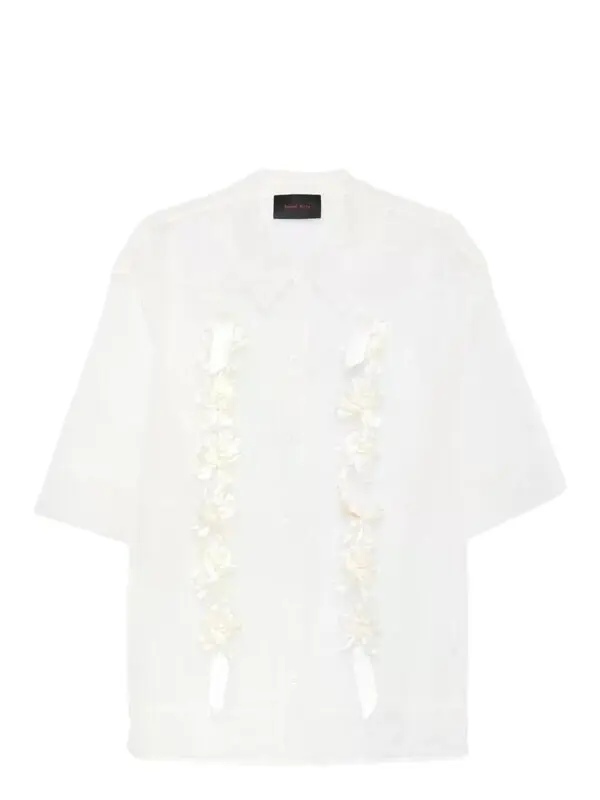 Simone Rocha Floral-ribbon Shirt - Neutrals
