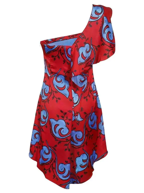 Versace Floral-print Mini Dress - Red