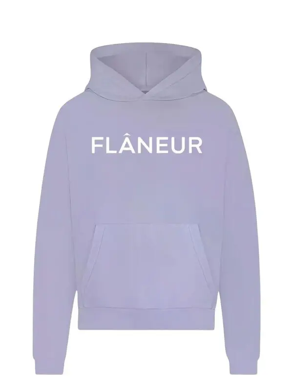 FLANEUR Logo-print Hoodie - Purple