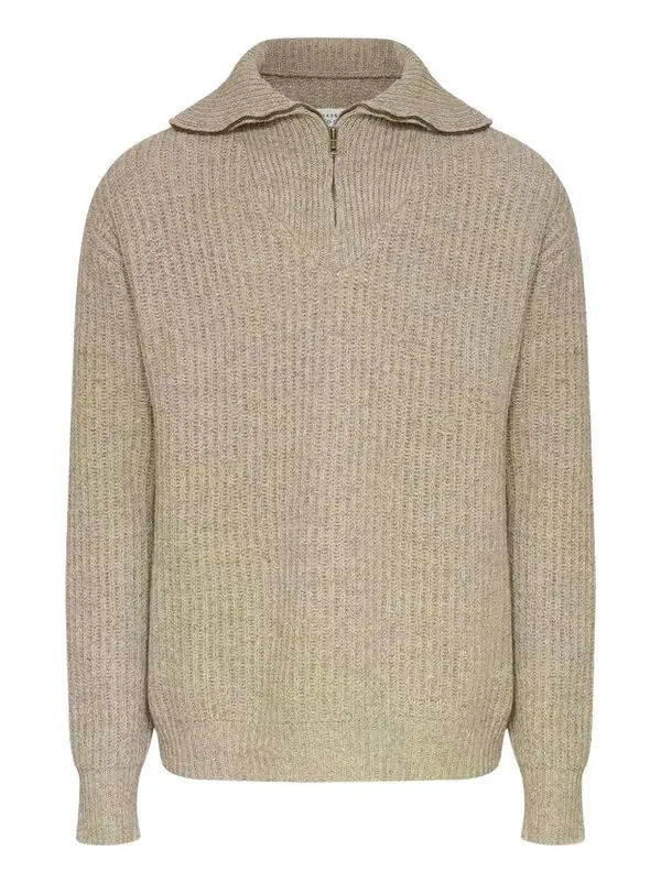 MAISON MARGIELA Ribbed Half-zip Sweater - Neutrals