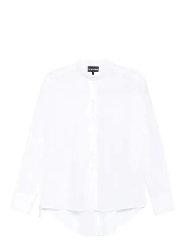 Emporio Armani Button-front Curved-hem Shirt - White