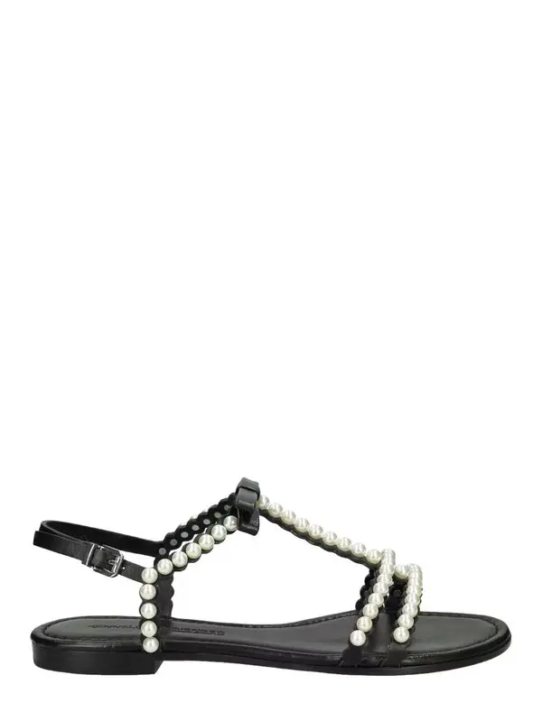 KENNEL&SCHMENGER Elle Pearl-embellished Bow Sandals - Black