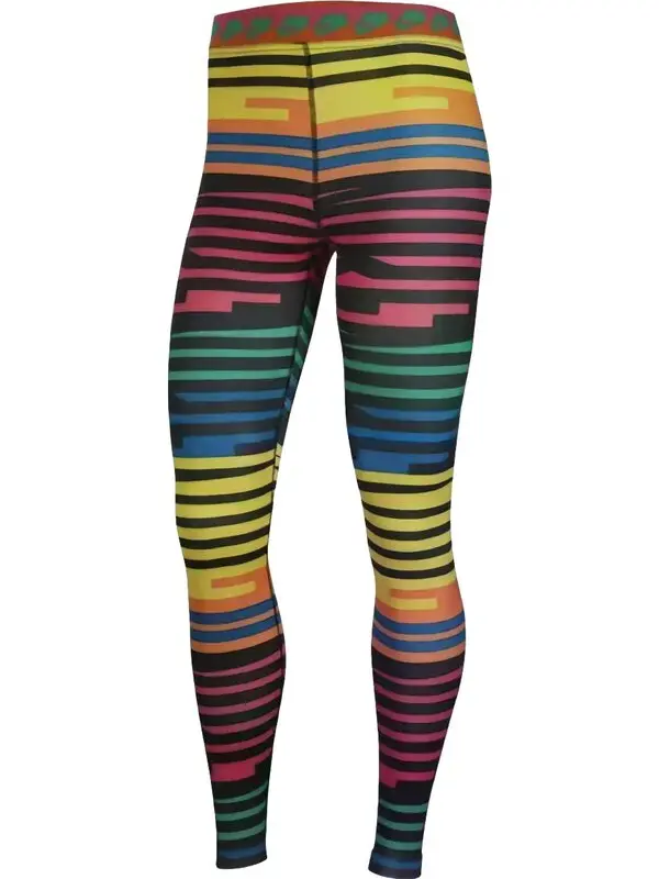 Nike Striped Printed Leggings - Yellow