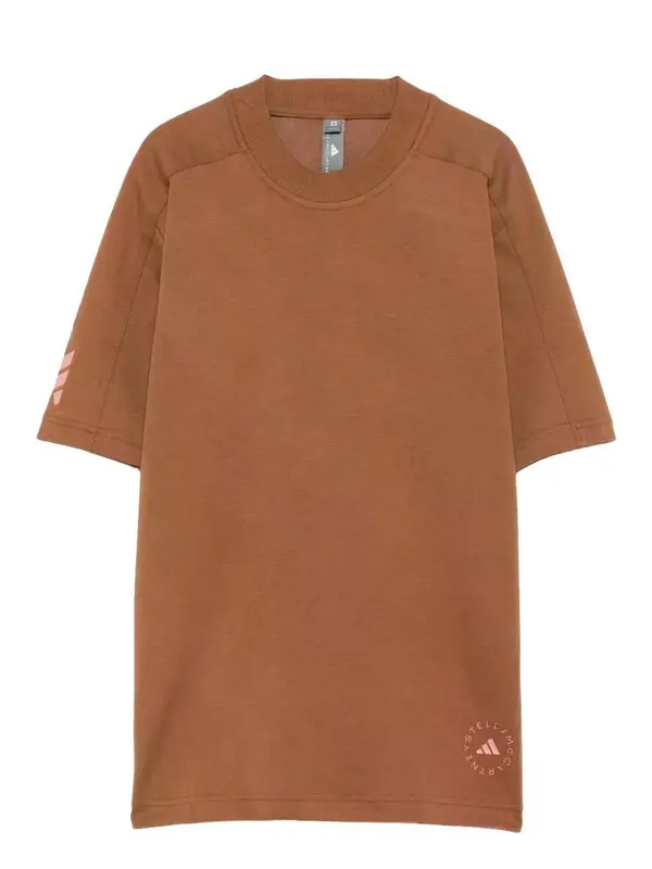 Adidas By Stella McCartney Logo-print Short-sleeve T-shirt - Brown